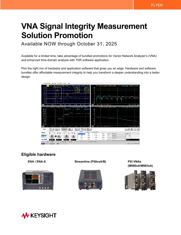 VNA Signal Integrity Measurement Solution Promotion PDF Asset Page | Keysight
